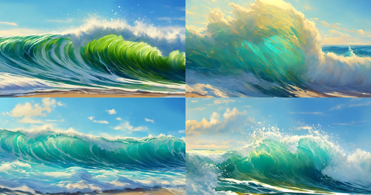 Lexica - Sea wave long , noon, daylight(blue sky),sea wave with foam ...