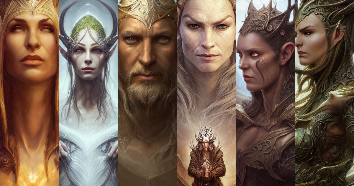 Lexica - Portrait, elven spellking of the first tree, stern expression ...