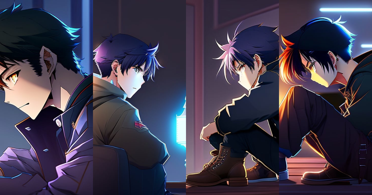 Lexica - Show the male anime character sitting alone in a dark room ...