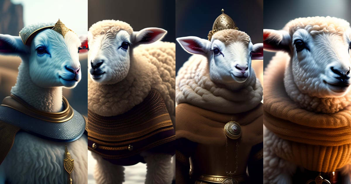 Lexica - A lamb robot IA intelligence, ex machina, dressed like a ...