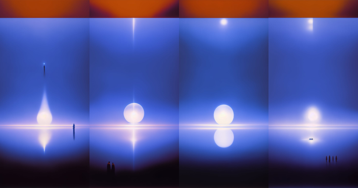 Lexica - Worshippers in robes huddled around a very complex gigantic ...