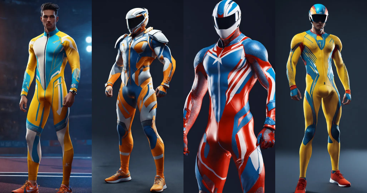 Lexica - Futuristic athlete designs, hard edges, complex and vibrant ...