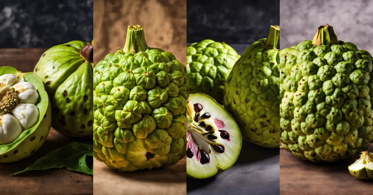 Lexica - Ripe cherimoya fruit in photo studio