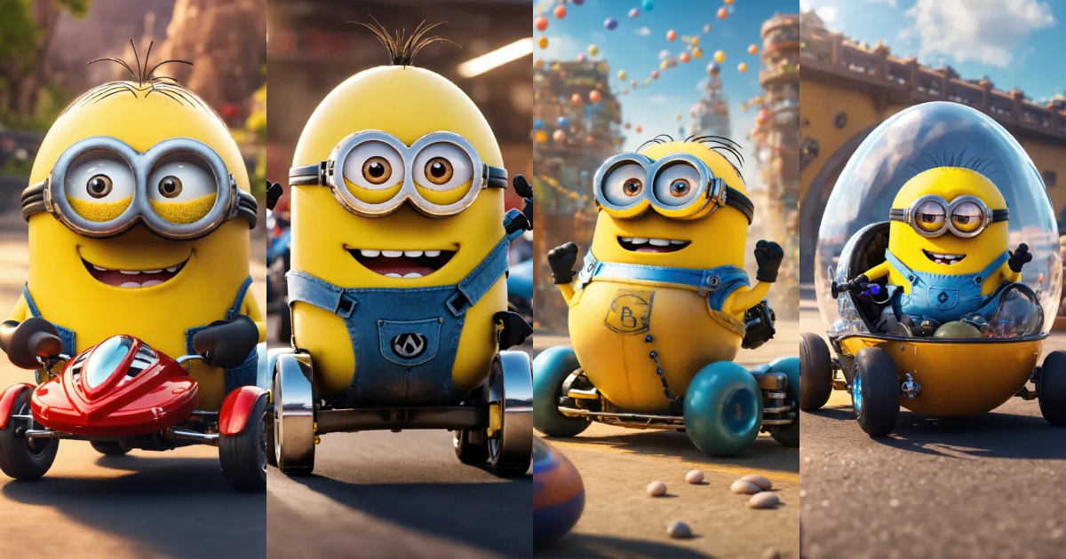 Lexica - Crystal egg, humoristic minion driving karting, ultra ...