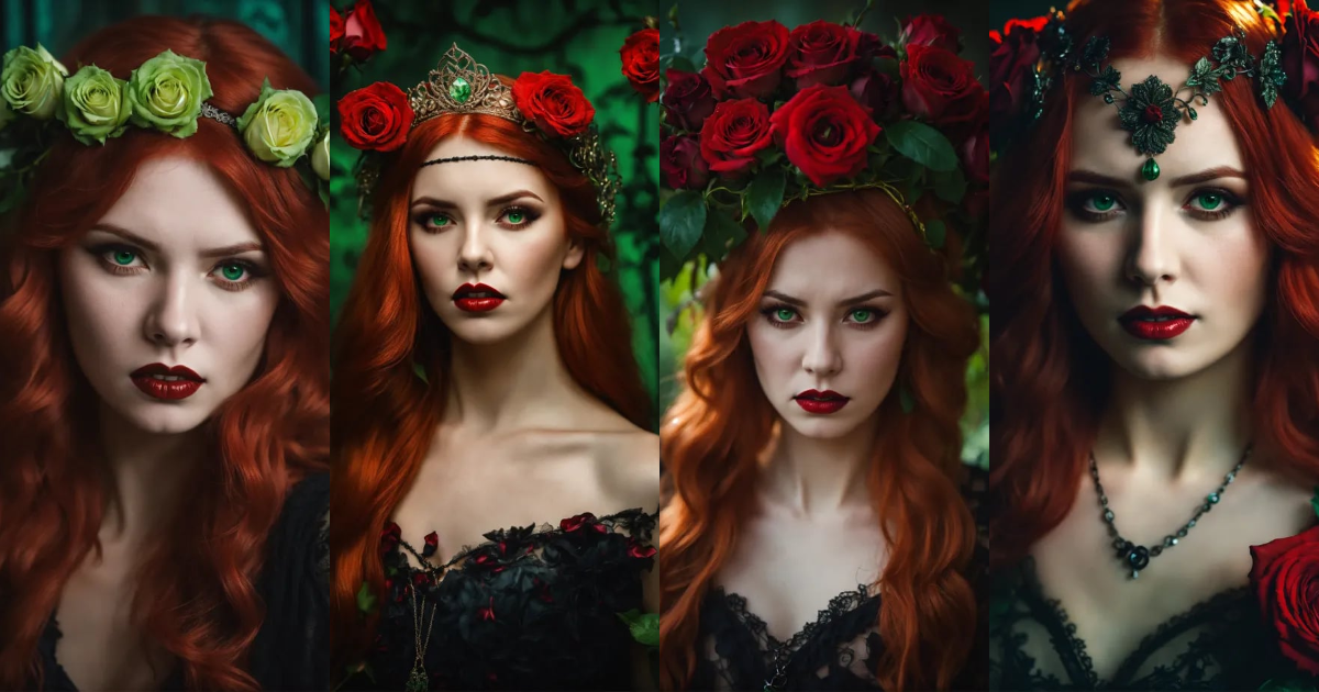 Lexica - Photo quality portrait of red haired beauty as a gothic ...
