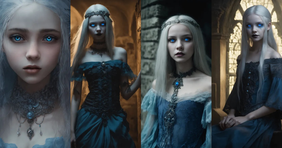 Lexica - Body portrait, twelve year old childish female goth ...