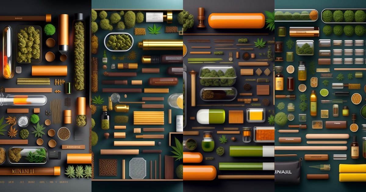 Lexica - Marijuana and weed pipes and bongs, Knolling, Knolling layout ...