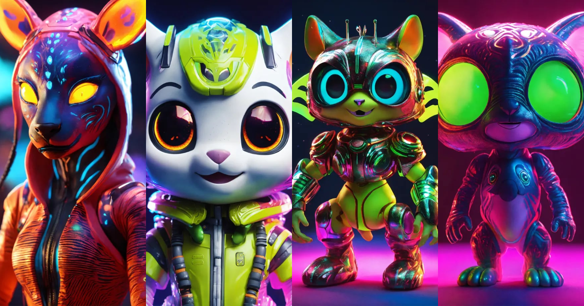Lexica - Gelly cute adorable alien monster, full-body, neon glow colors ...