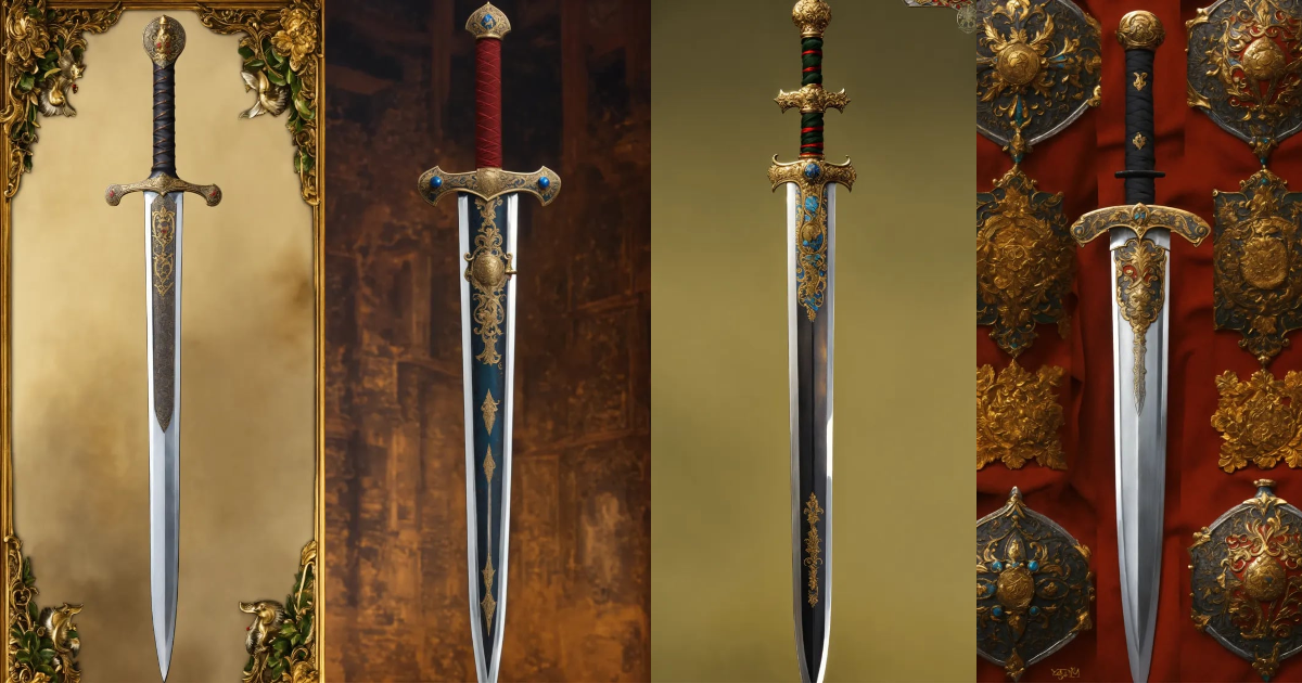 Lexica - Richly decorated long longsword, ultra realistic, very detailled