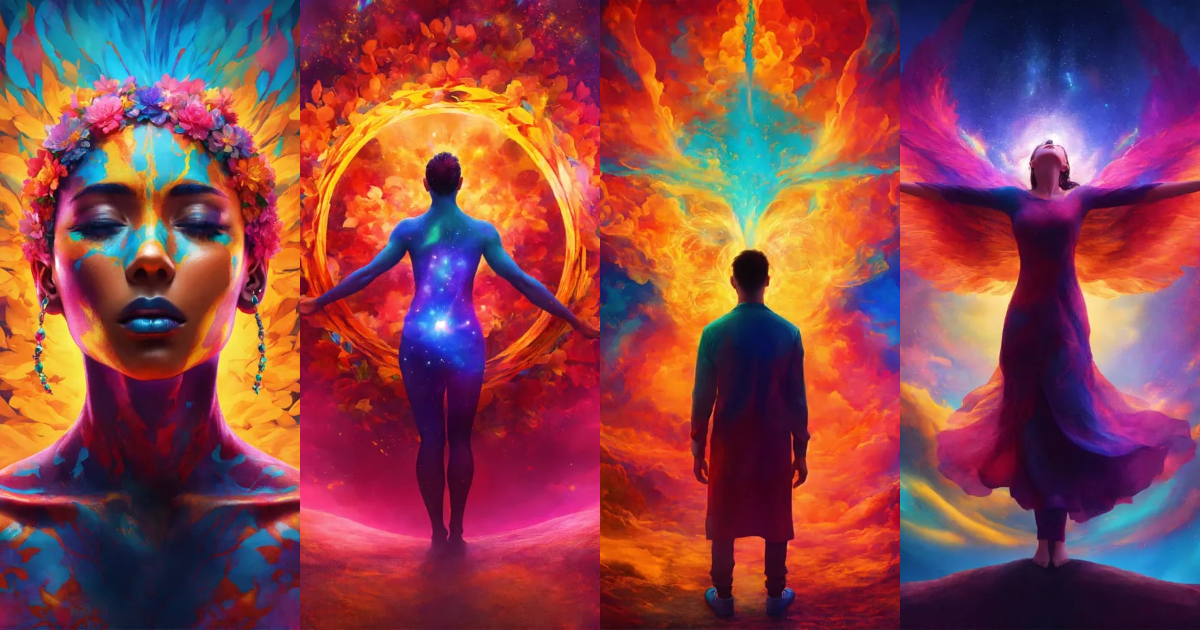 Lexica - Create an image portraying a person shedding their old self ...