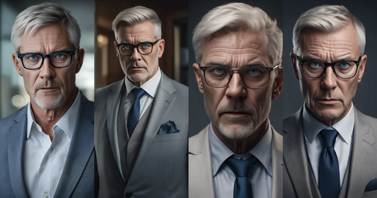 Lexica - A realistic photo of scary 55 years old man with deep blue ...