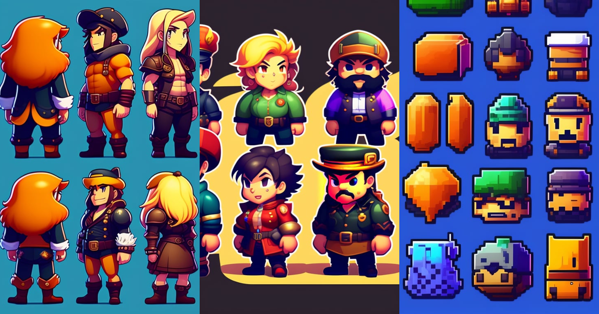 Lexica - Draw Sprite Sheets,Digital art,for game assets