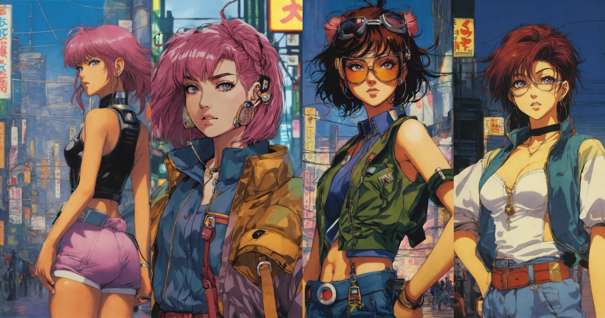 Lexica - 1990s anime cyberpunk sassy diva, full detailed eyes ...