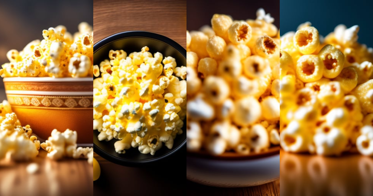 Lexica - Photograph of popcorn, sigma 85mm f/4, depth of field, high ...