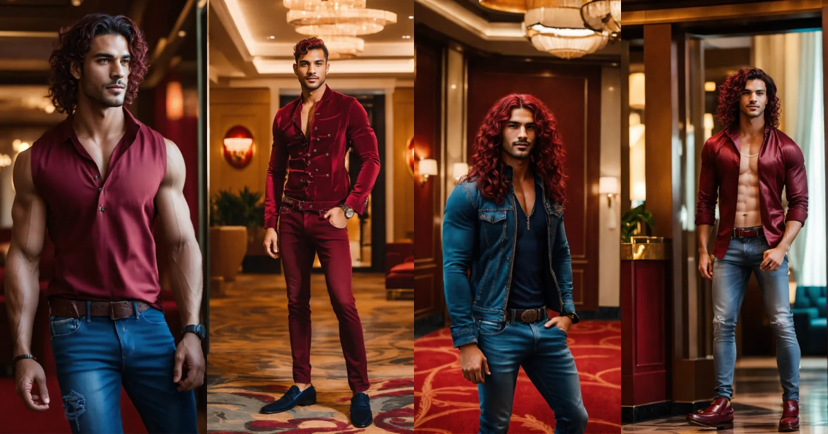 Lexica - Handsome human-looking alien male. Red skin. Arab features ...