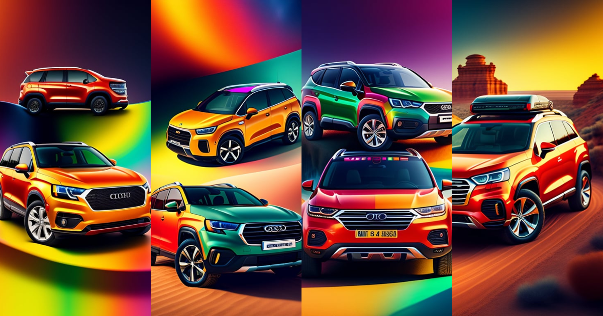 Lexica - A 4k advertising print ad of an SUV Fiar car, with a couple at ...