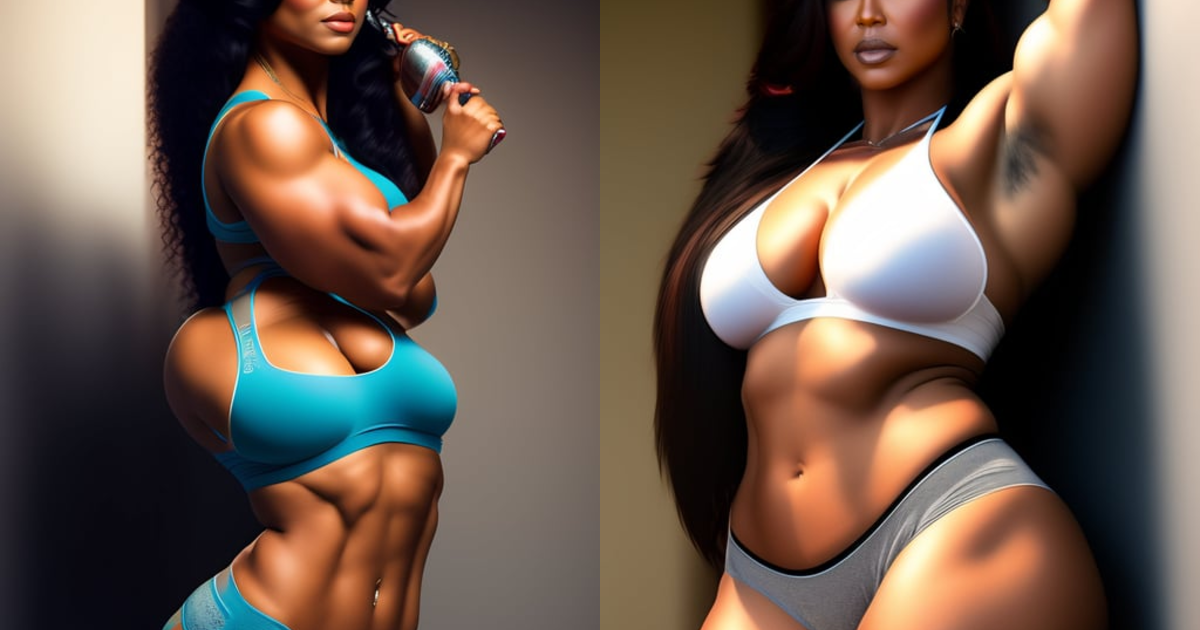 Lexica - Thick muscular emo girl, spreading legs,