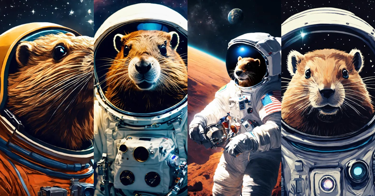 Lexica - Beaver astronaut in space