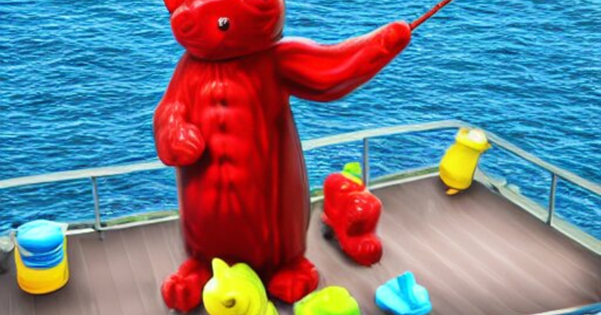 Lexica - Life - sized gummi bear going deep sea fishing in a ...