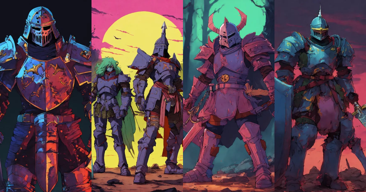 Lexica - 80s style anime undead knights