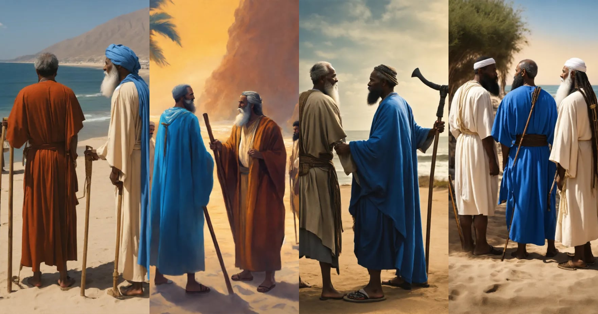 Lexica - Cinmatic. View from the back. Moses prophet meet another ...