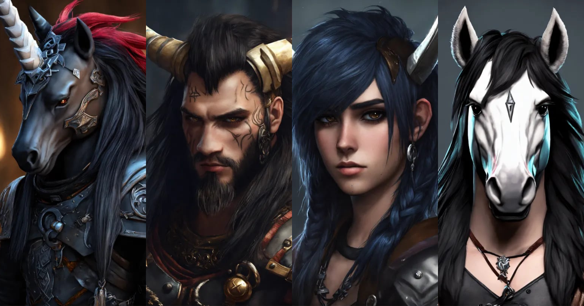 Lexica - Game character cartoonish realistic emo rock evil emo unicorn ...