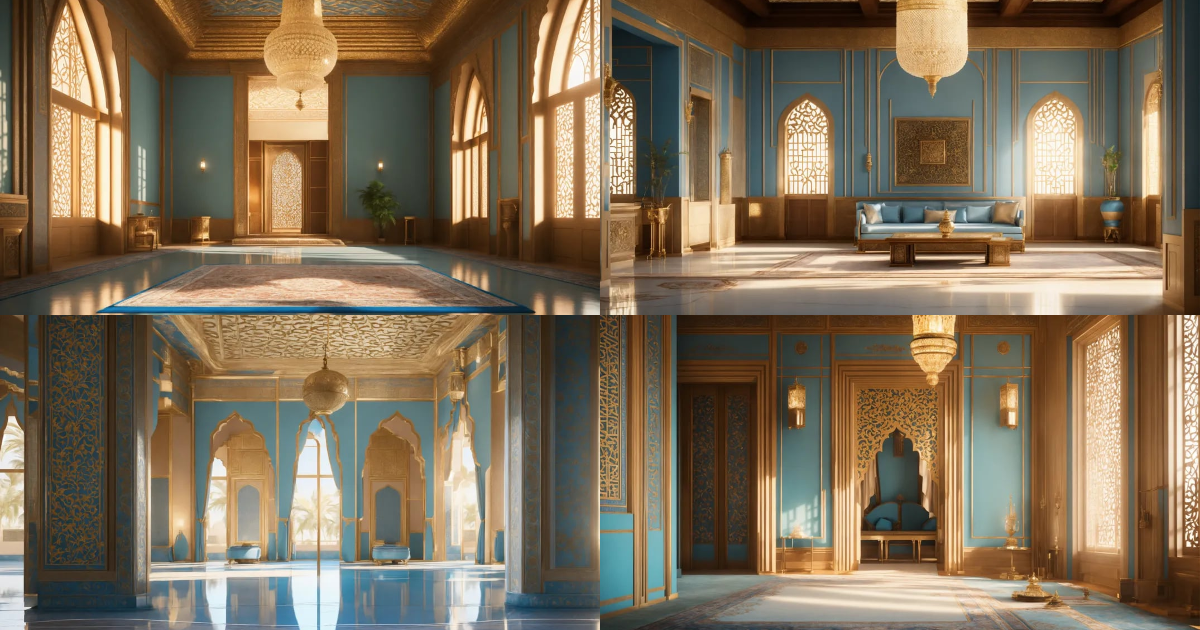 Lexica - Saudi palace interior room, traditional, setting area, close ...
