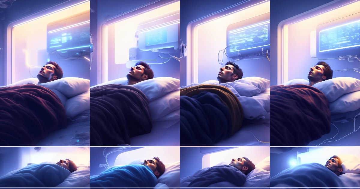 Lexica - A male waking up from a decade long coma in a high tech ...