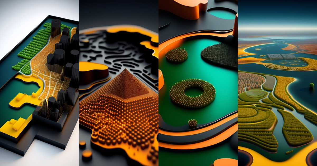 Lexica - Detailed 3d futuristic map of the netherlands, high contrast