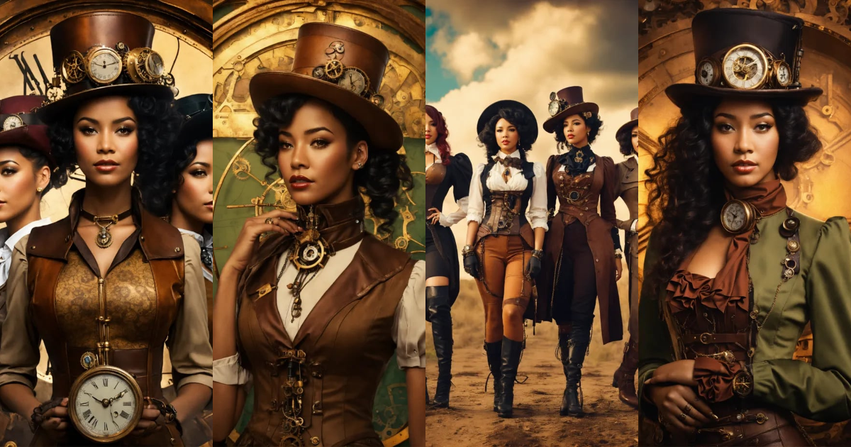 Lexica - Five biracial women steampunk retro style