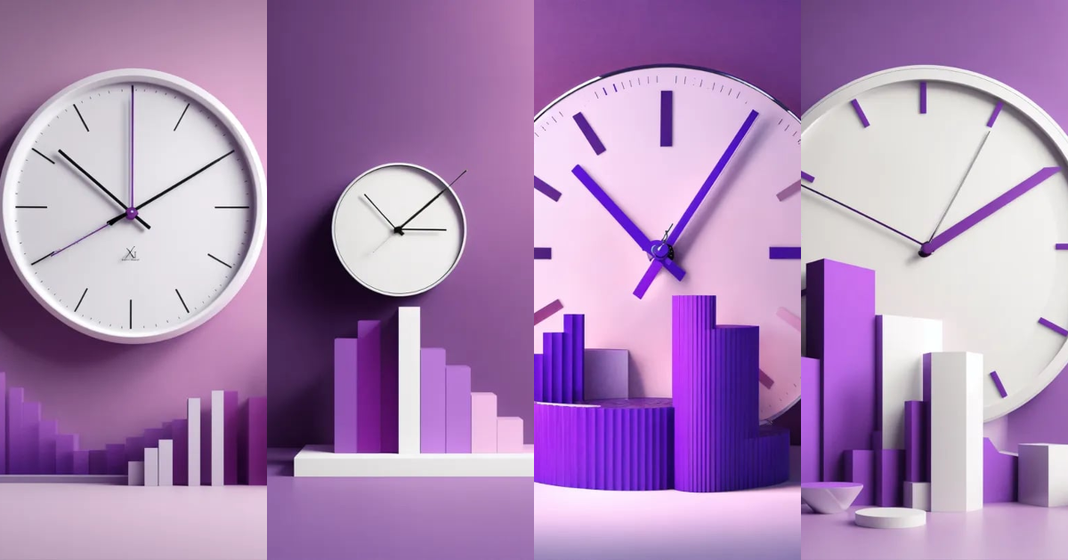 Lexica - 3D illustration of an increasing graph, and a round clock ...