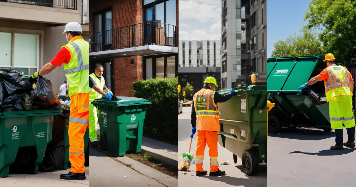 Lexica - A photo of a man in a high-visibility vest taking out the ...
