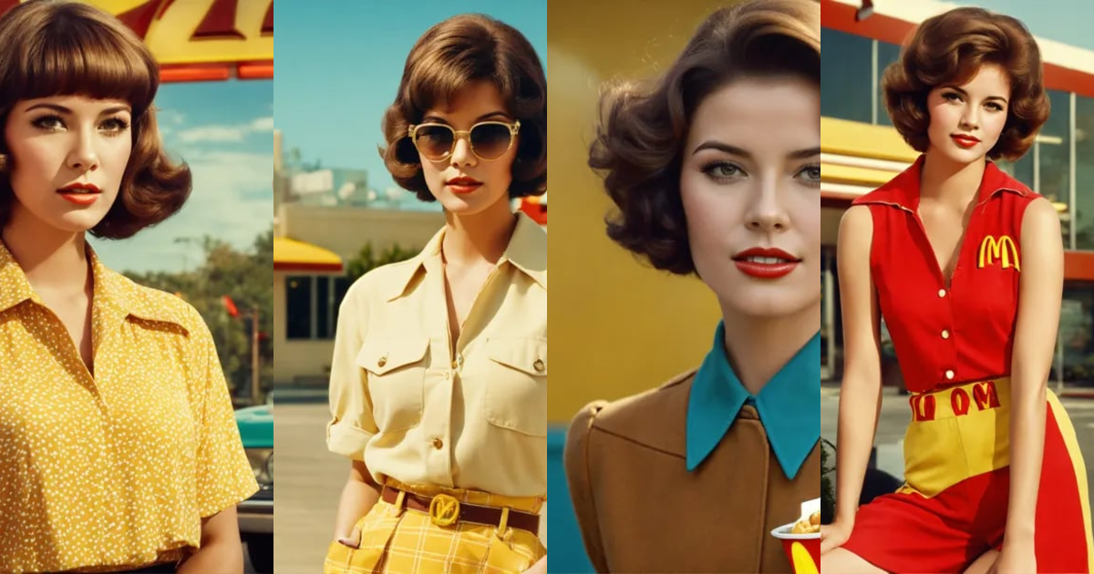 Lexica - Charming woman retro America style 1970-1990, short hair ...