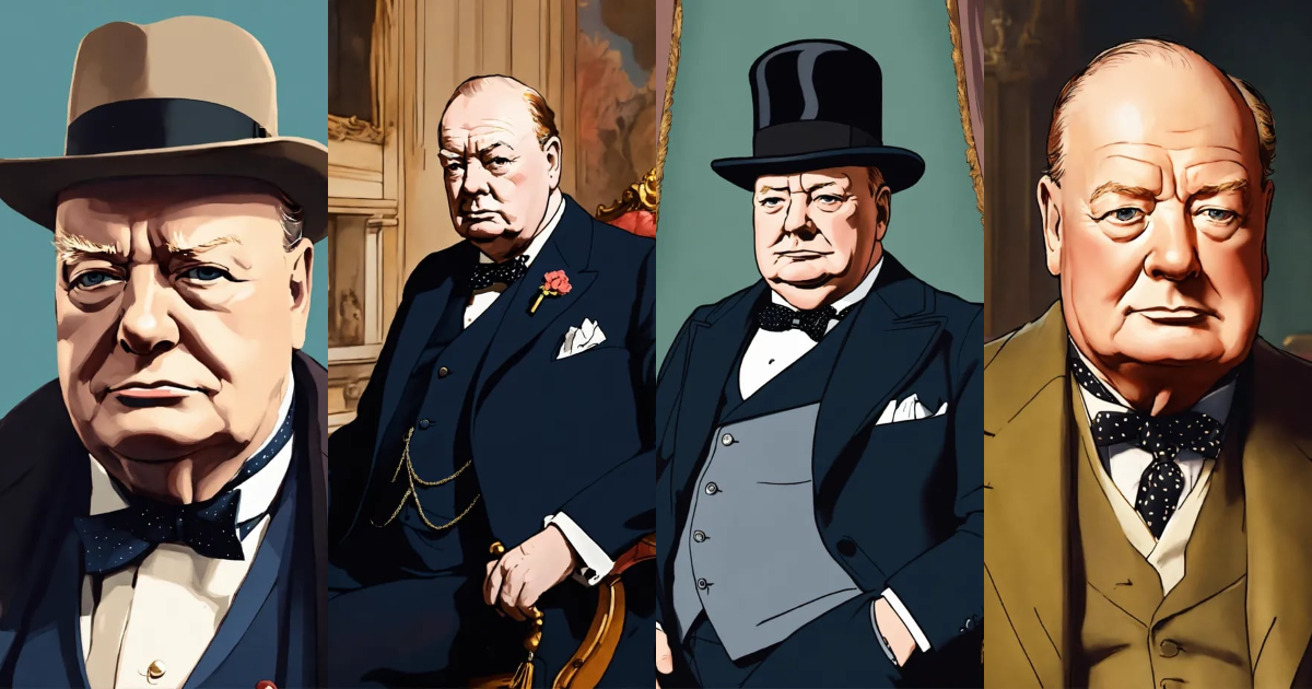 Lexica - A portrait de Winston Churchill in animated cartoon style