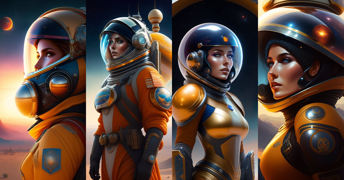 Lexica - A space ranger from the year 4687 is looking at a futuristic ...