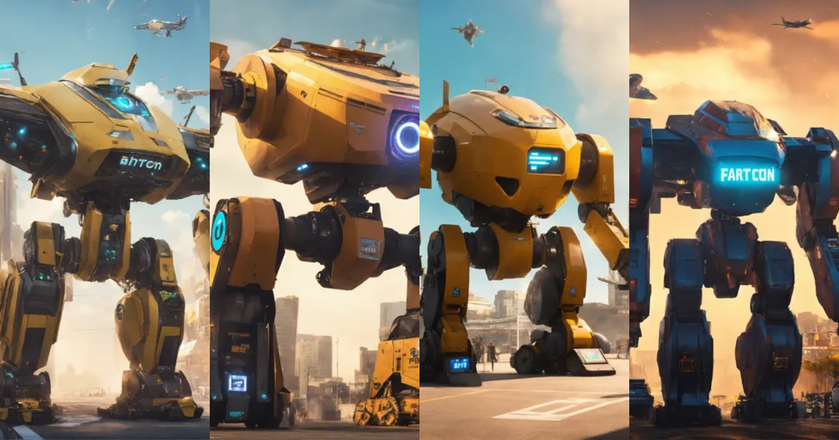 Lexica - Big, powerful robots that stand in a city and watch a future ...