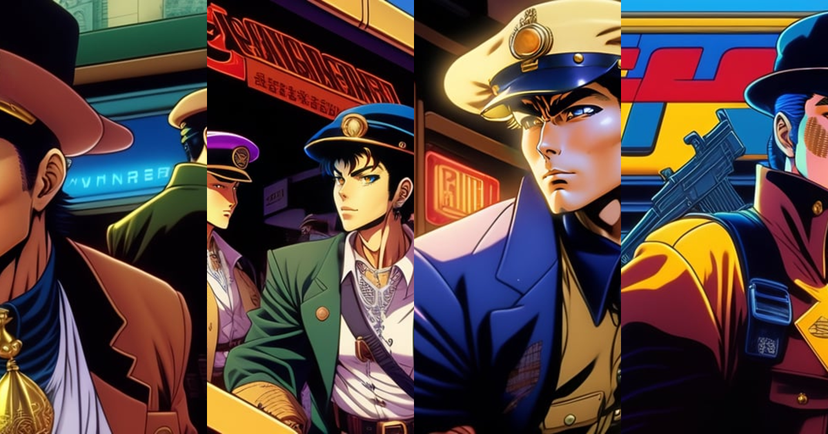 Lexica - Vintage 90's anime style environmental wide shot of a robber ...