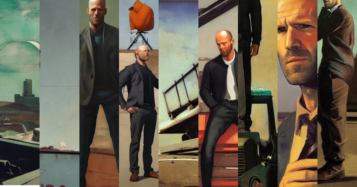 Lexica - Portrait of Jason statham pet detective standing atop a ...