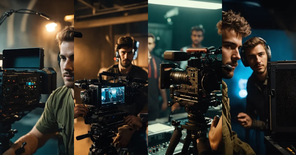 Lexica - The operator looks directly into the frame, he is under the ...