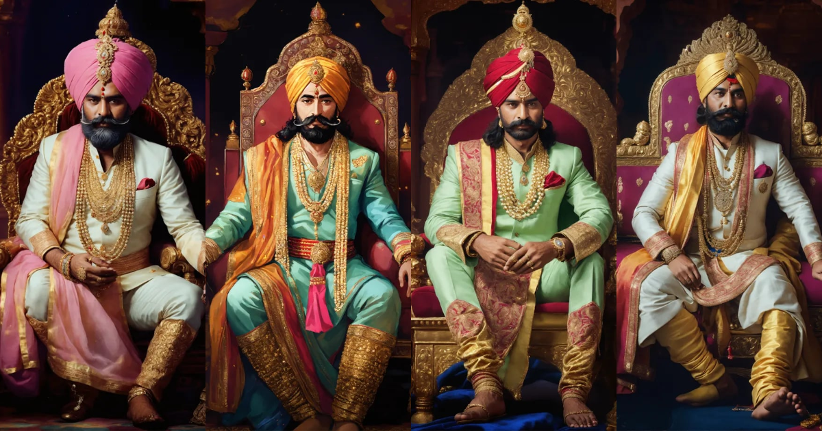 Lexica - Create image for maharaj ajmeedh ji. description of the image ...