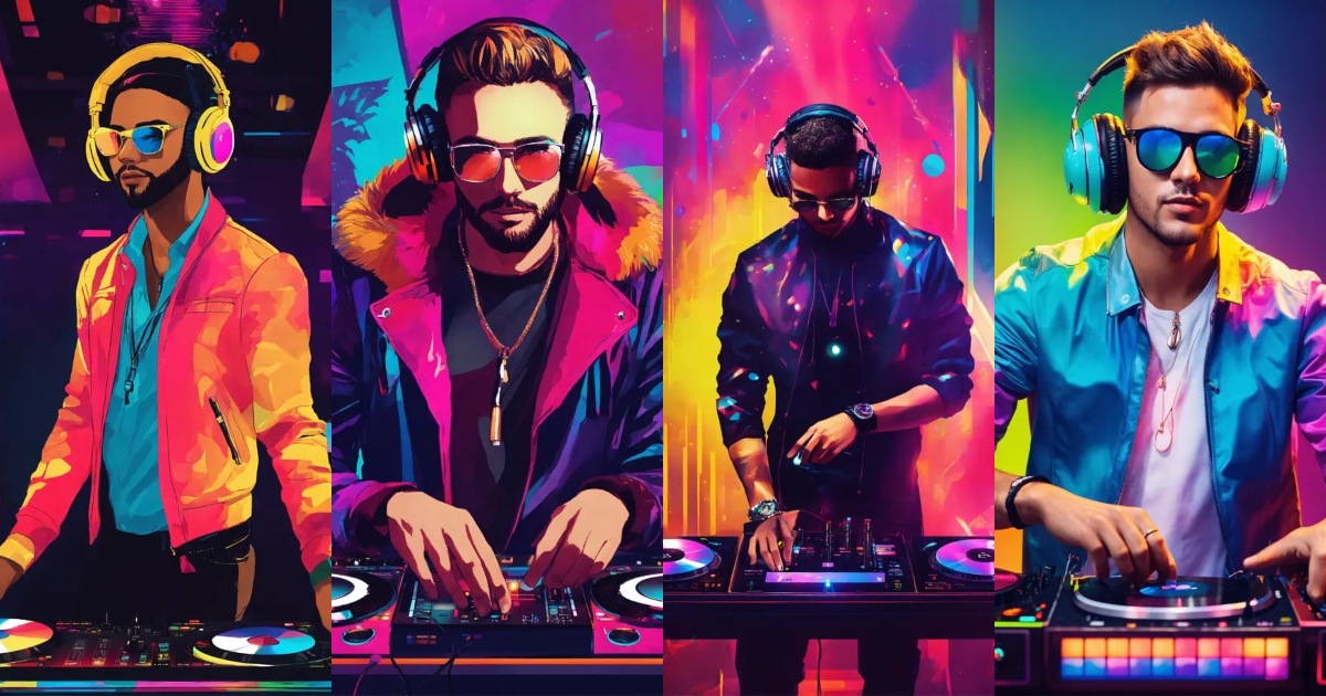 Lexica - IMAGE POUR NIGHTCLUB DJ with vibrant Color Palette