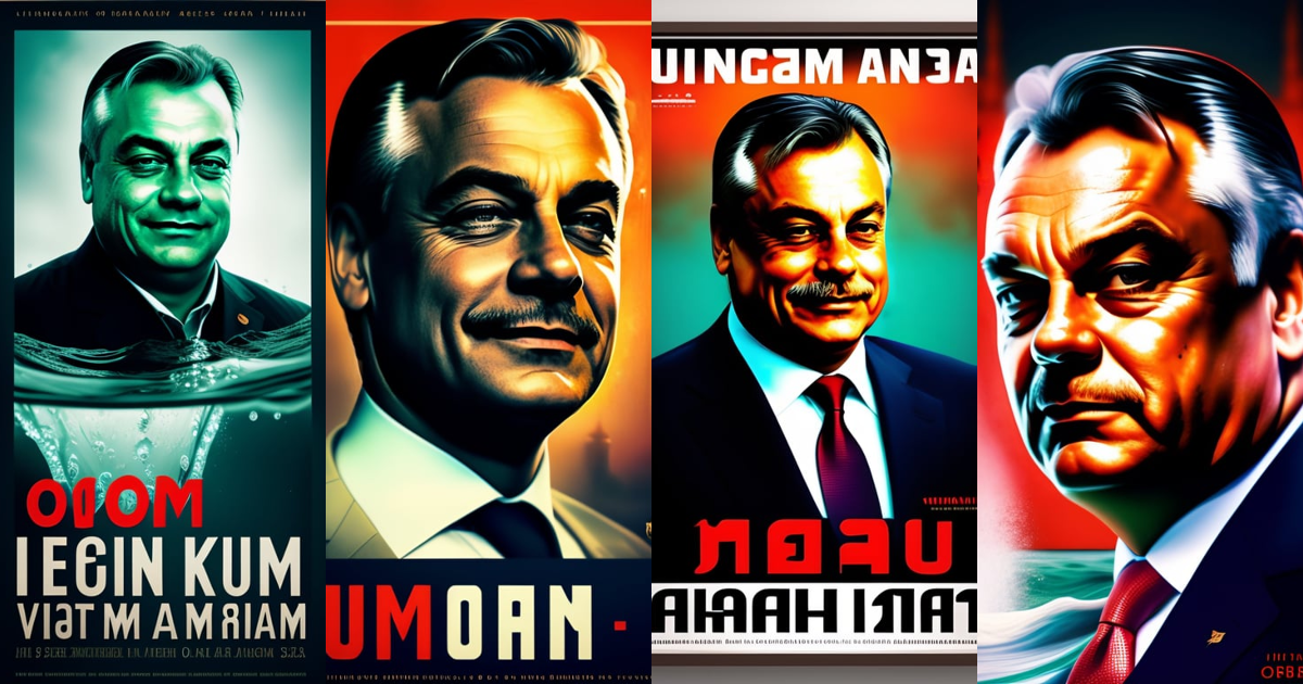 Lexica - Unicum poster of Viktor Orbán in water