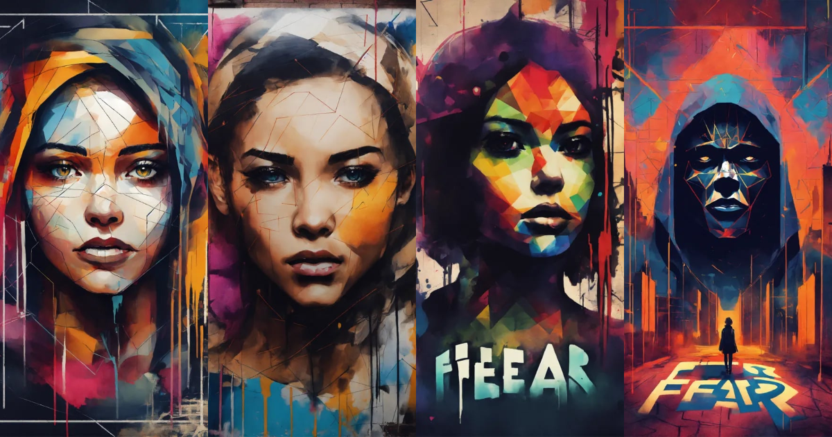 Lexica - Create a poster with the outline of a personification of fear ...
