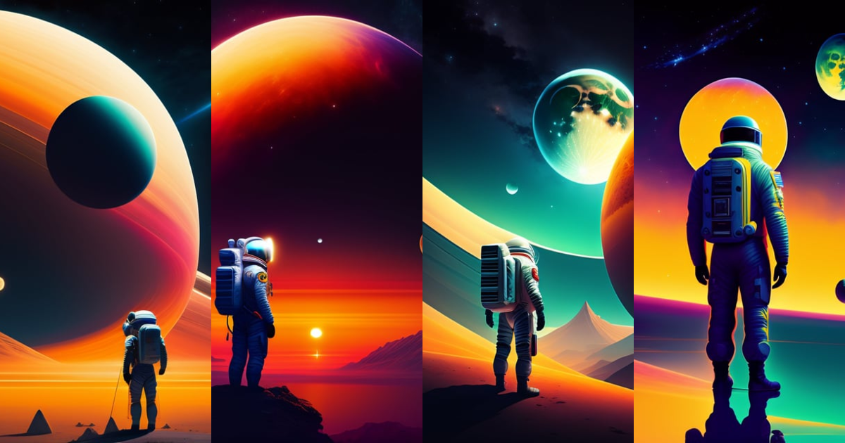 Lexica - Portrait a Lost astronaut in Jupiter, epic scene,displaying in ...