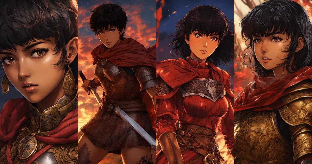 Lexica - Anime art of Casca from Berserk, brown skin, fighting, 8k ...