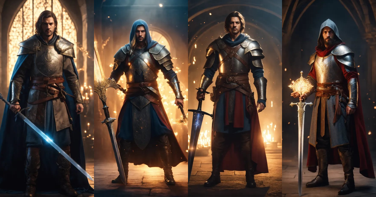 Lexica - A realistic full body portrait of a medieval magic user with ...