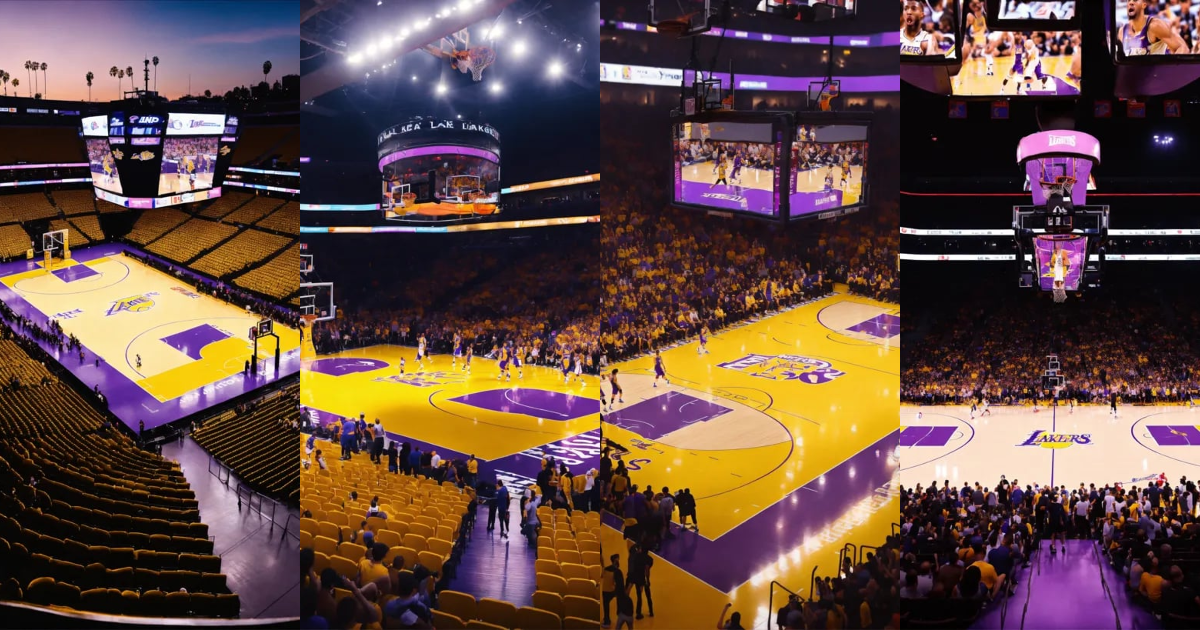 Lexica - Los angeles lakers basketball court with fans in the crowd ...