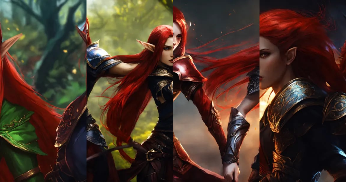 Lexica - Bad and good two females elves fighting, dark elf has black ...