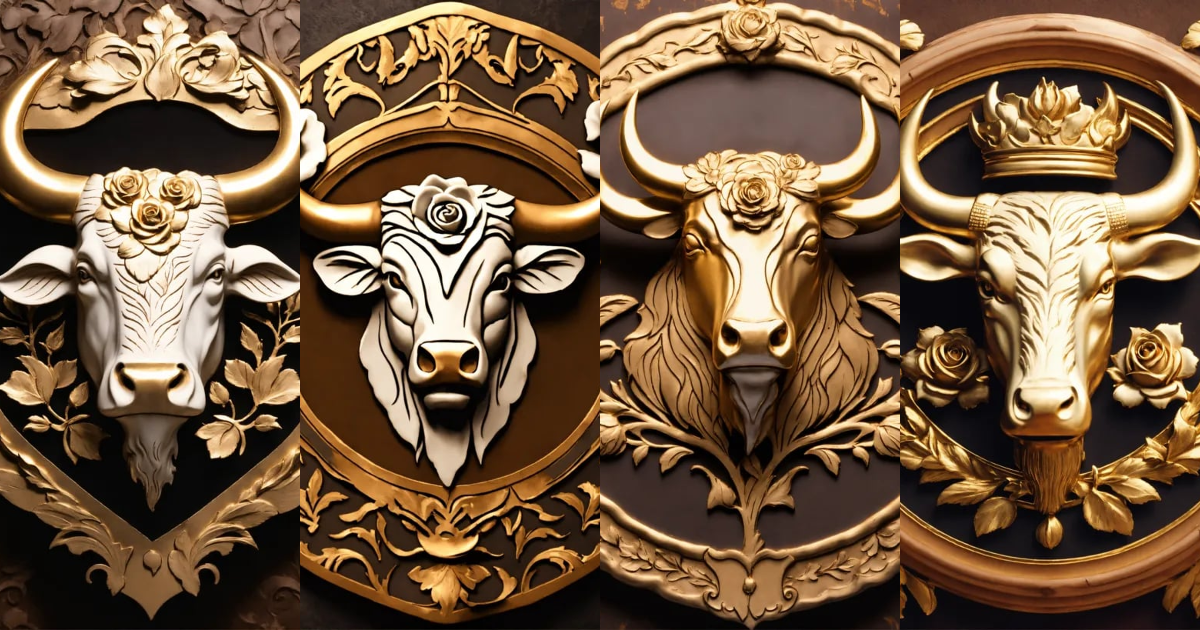 Lexica - Hand crafted crest of three faded white roses behind a golden ...