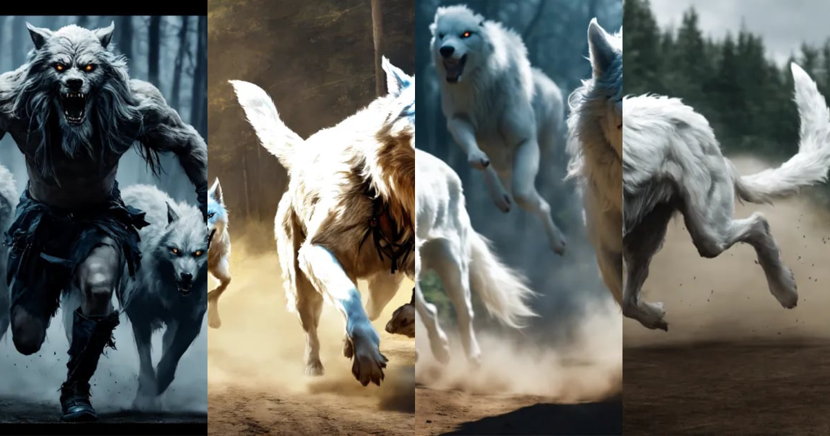 Lexica - Terrifying White SKINWALKERS Running In Ultra Realistic Style